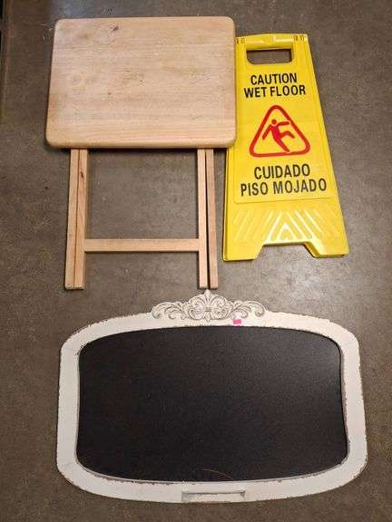Chalkboard Sign, Folding Table, and Wet Floor Sign Set - Metzger ...