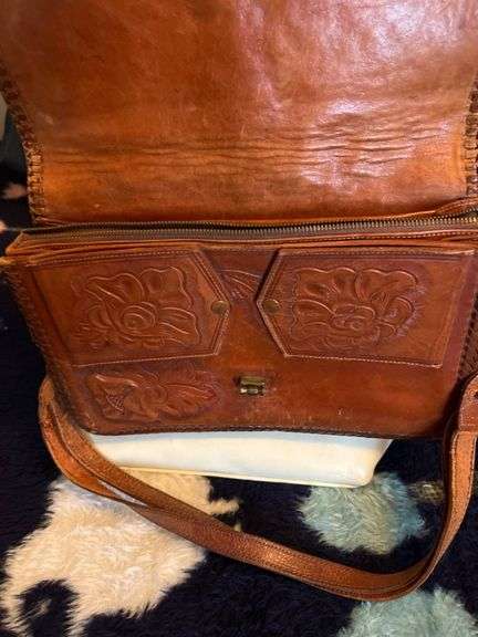 Tooled Leather Shoulder Bag and Woven Warren Reed Purse - Metzger ...