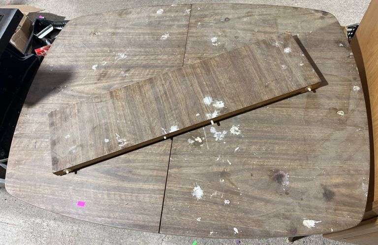 Dining Table with Metal Legs and Leaf Insert - Metzger Property ...