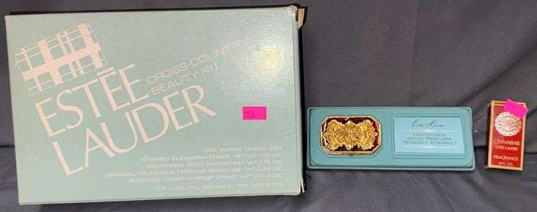 Estée Lauder Youth-Dew Compact, Cinnabar Fragrance and Cosmetic Bags ...