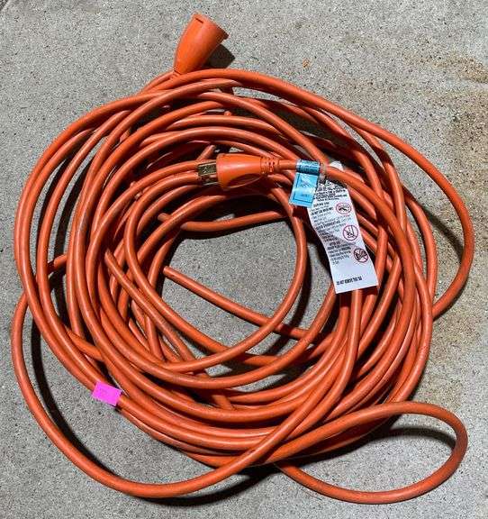 Orange Outdoor Electrical Extension Cord with Grounded Plug - Metzger ...