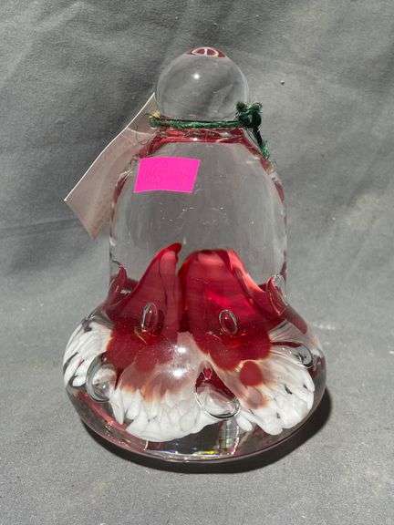2016 Joe Rice Bell-Shaped Glass Paperweight with Controlled Bubbles ...