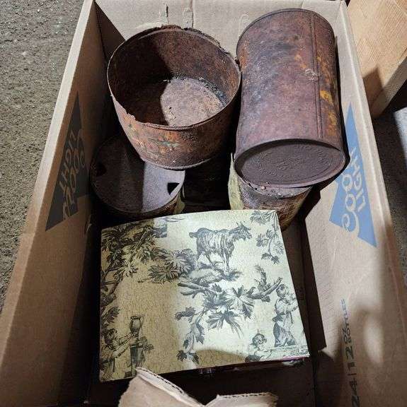 Metal Containers and Hinged Fabric-Lined Box - Metzger Property ...
