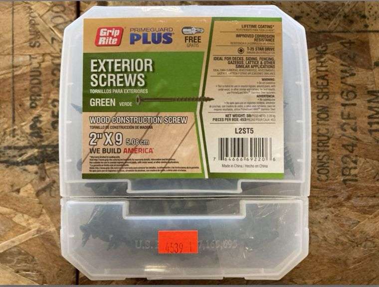Grip Rite Exterior Screws - Wood Construction Screw - 2” x 9 - 453 ...