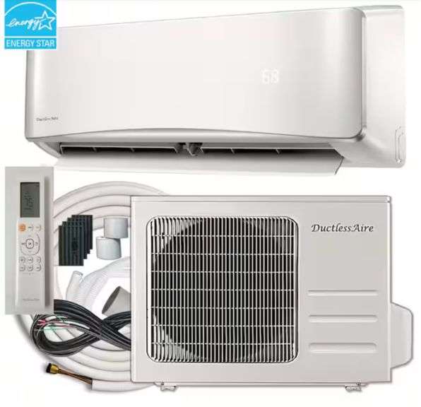 DuctlessAire 21 SEER 24,000 BTU Wi-Fi Ductless Mini Split Air ...