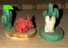 Set of Four Alabaster Animal and Cactus Figurines - Metzger Property ...