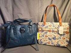 Jessica Simpson Blue Handbag and Floral Tote Bag - Metzger Property ...