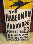 Haberman Hardware Advertising Sign with Painted Graphics, 11×46 ...