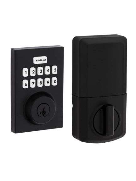 KWIKSET - Powerbolt 250 Matte Black Single Cylinder Smart Lock Deadbolt ...