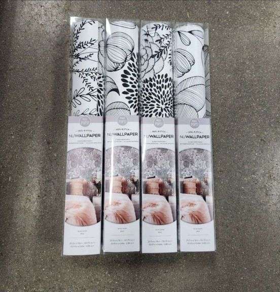 4 rolls - Black Vinyl Peel & Stick Repositionable Wallpaper Roll ...