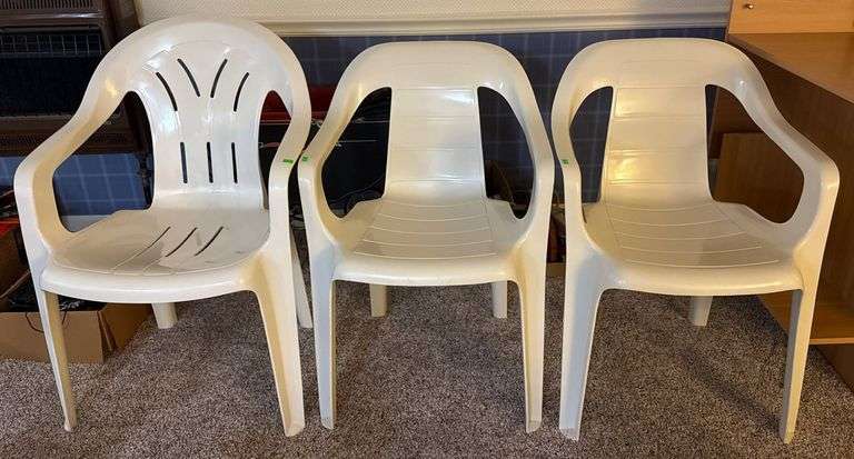 Three Plastic Chairs by Rubbermaid and Syroco - Metzger Property ...