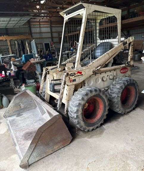 Melroe Bobcat 600 Skid-Steer Loader, Gas, With 61” Bucket and 37.5 ...