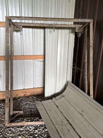 Metal Frame With Rolling Mechanism and Corrugated Panels, 53x64x10 ...