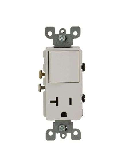LEVITON - 15 Amp Decora Commercial Grade Combination Single Pole Rocker ...