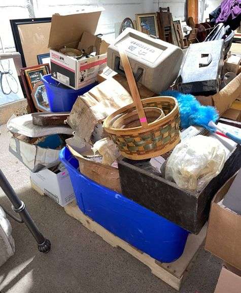Mystery Pallet Containing Mixed Items, Including Tools, Baskets, and ...