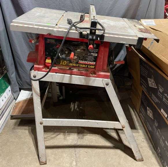 Tradesman 10-Inch Bench Table Saw with Metal Stand - Metzger Property ...