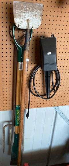 Three Garden Tools Including Shovel, Hoe, and Hand Cultivator - Metzger ...