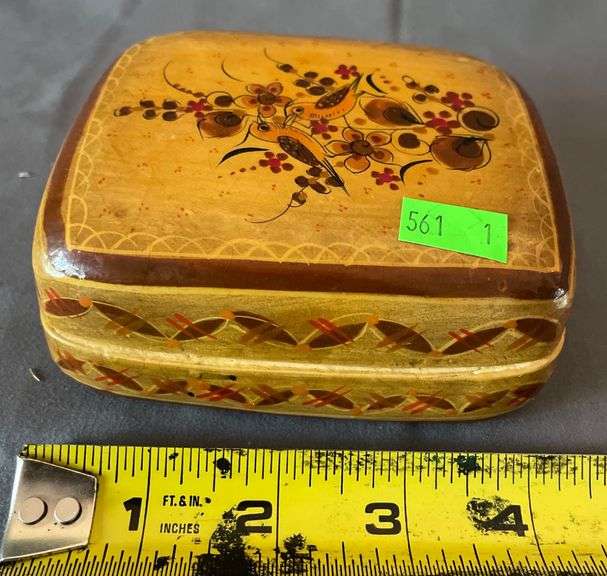 Hand-Painted Lidded Rectangular Trinket Box - Metzger Property Services ...