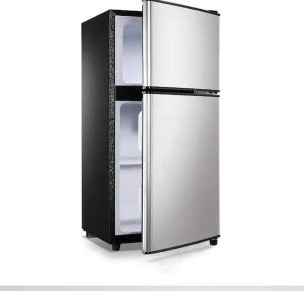 JEREMY CASS 3.5 cu. ft. Compact Refrigerator Mini Fridge in Silver with ...