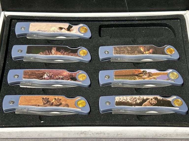 Seven Folding Knives with Wildlife Imagery, BudK Wildlife Collection ...