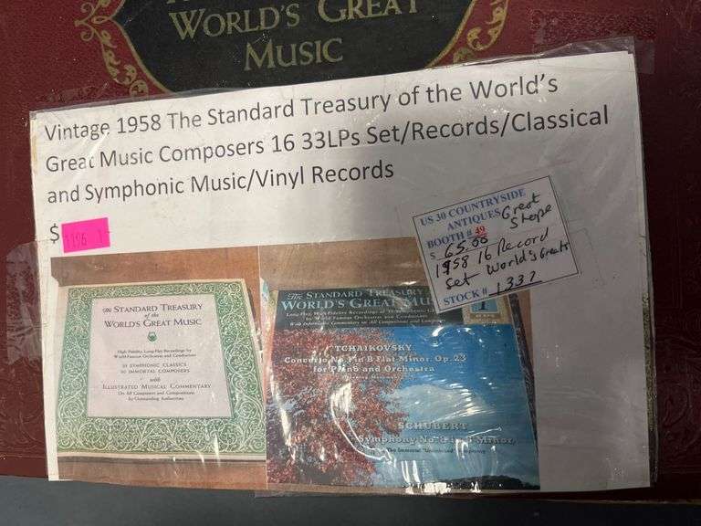 1958 ‘The Standard Treasury of the World’s Great Music’ 33 RPM Vinyl ...