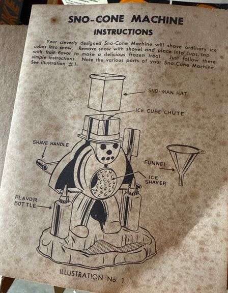 Hasbro Frosty Sno-Man Sno-Cone Machine with Box and Instructions ...