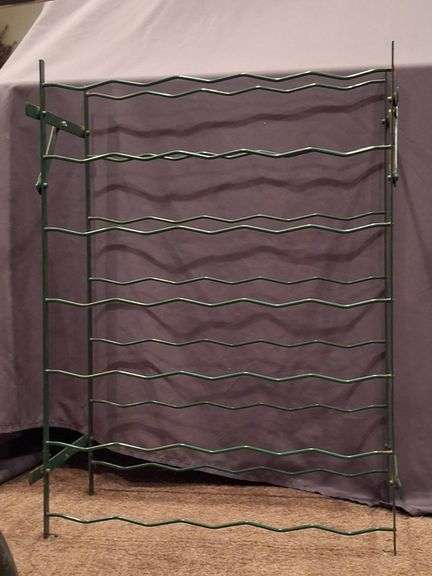 Green Metal Rack with Wavy Shelves, 20″ x 9″ x 28″ - Metzger Property ...