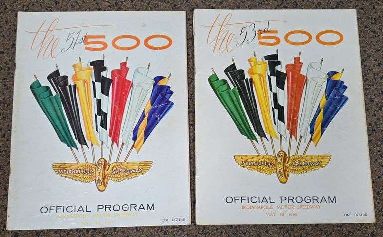 1967 and 1969 Indianapolis Motor Speedway Indy 500 Souvenir Programs ...