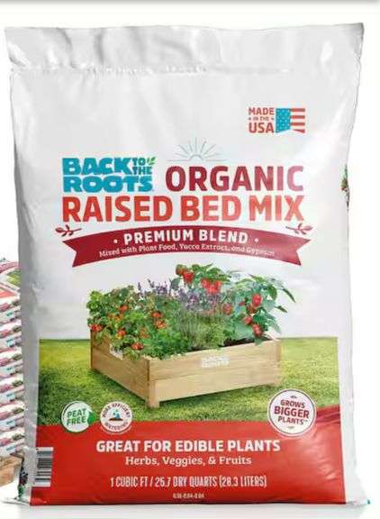 Back to the Roots Organic Bulk Raised Bed Soil Pallet (1 cu. ft. Bag ...