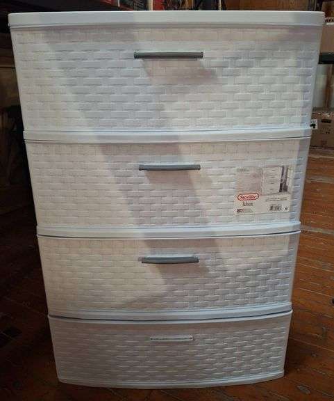 Sterilite 4-Drawer Plastic Storage Unit with Weave Pattern - Metzger ...