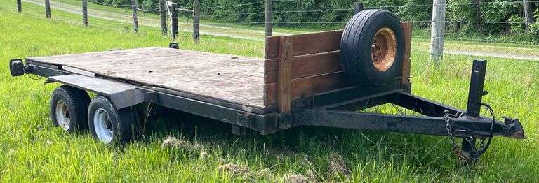 1971 Gator Tandem Axle Flatbed Utility Trailer with Wood Side Panels 63 ...