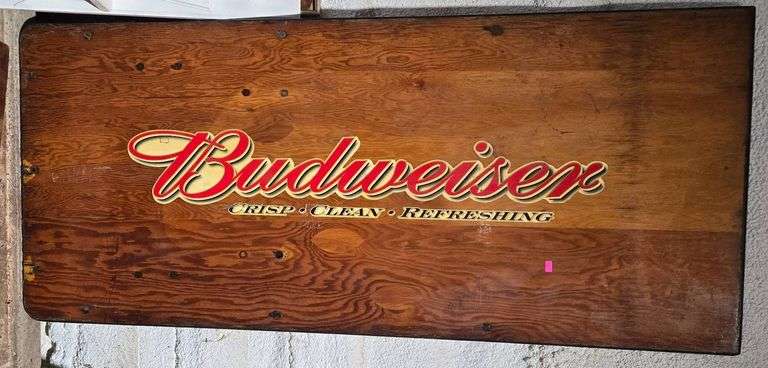 Budweiser-Branded Rectangular Wood Panel Sign - Metzger Property ...