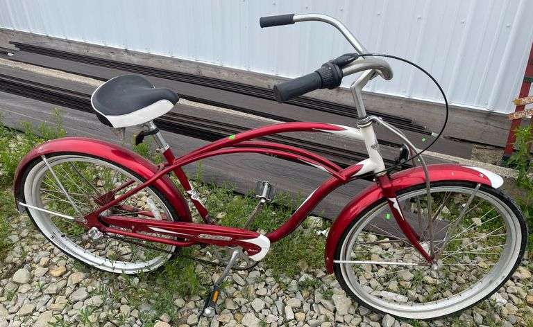 Electra Cruiser Bicycle with Red and White Frame 24” - Metzger Property ...