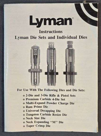 Lyman Reloading Die Set with Orange Storage Box and Instructions ...