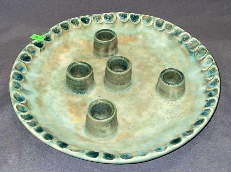 McCarty Pottery Pipe Candle Plate 11" - Metzger Property Services, LLC