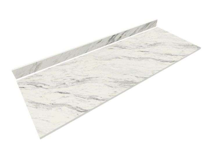 6 ft. L x 25 in. D Engineered Composite Countertop in Calcutta Blanc ...