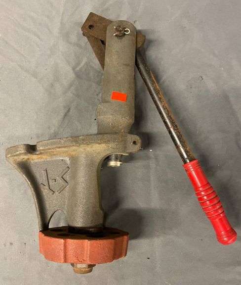 Hand-Crank Bench-Mounted Drill Press with Red Handle - Metzger Property ...