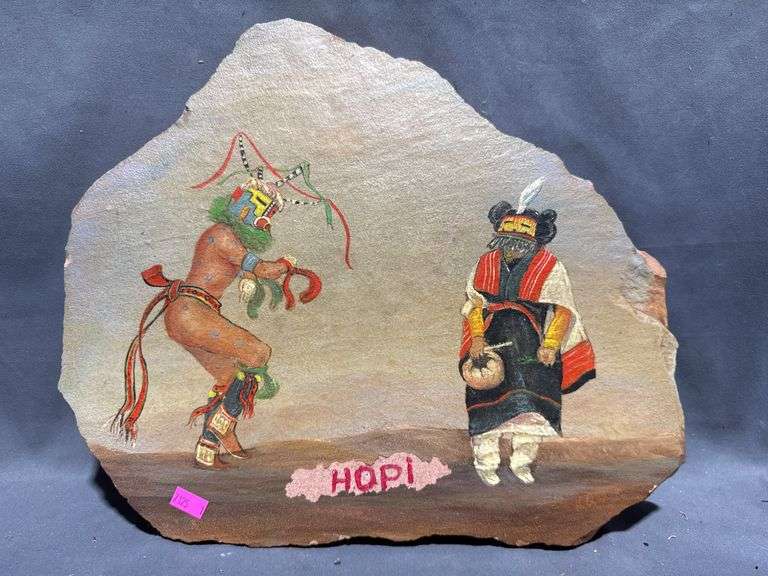 Hand-Painted Hopi-Themed Artwork on Stone - Metzger Property Services, LLC