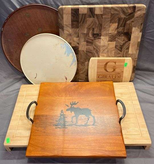 Cutting Boards, Moose Serving Tray, and Two Round Platters - Metzger ...