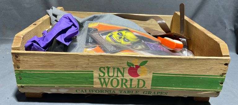 Sun World California Table Grapes Crate & Halloween Items 17.5” x 14” x ...