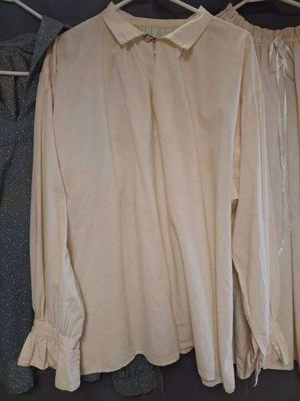 Three Long-Sleeve Blouses in Light and Patterned Fabric - Metzger ...