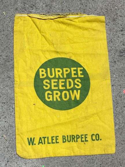Three Agricultural Seed Bags with Printed Designs inc. Burpee Seeds Gro ...