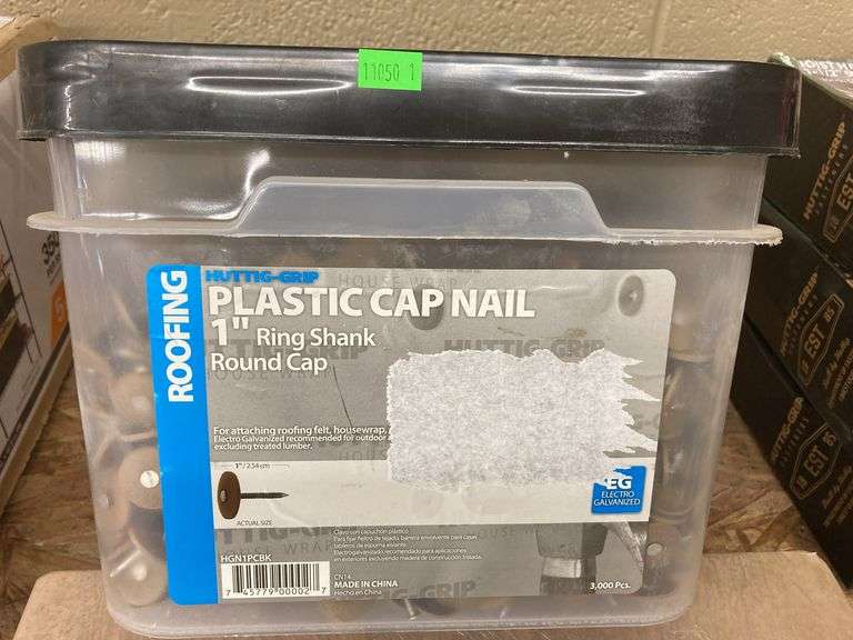 Roofing 1 in. Electro Galvanized Plastic Cap Nail 3M Bucket - Metzger ...
