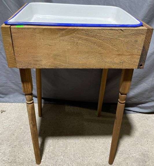 Wash Basin Stand with Enamel Basin Insert - Metzger Property Services, LLC