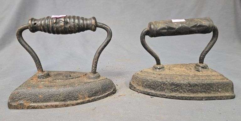 2 – Cast Iron Sad Irons with Handles - Metzger Property Services, LLC