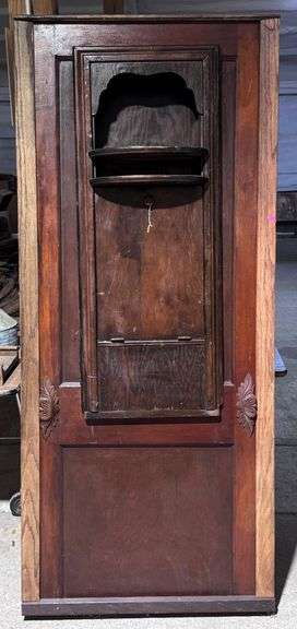 Wood Door Panel with Built-in Shelves and Drop-down Compartment ...