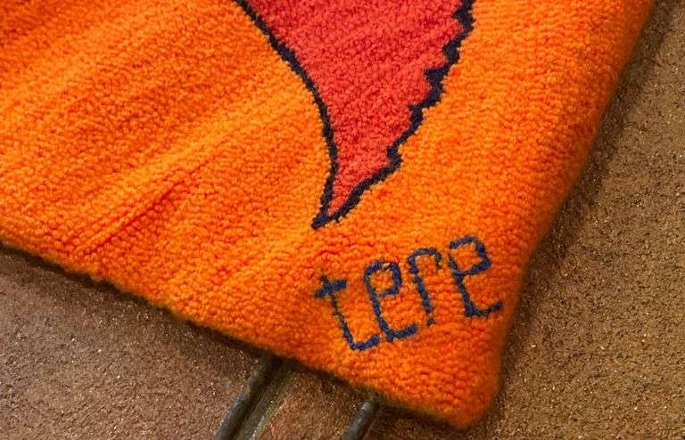 Handwoven Textile with Bold Abstract Bird Design, Signed ‘Tere,’ 46 ...