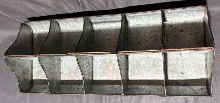 Galvanized Metal Divided Tray with Handle and Eight Compartments ...