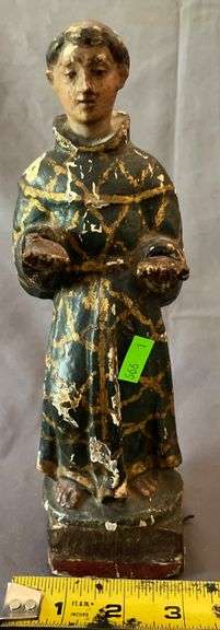 Painted Religious Figurine of a Standing Cleric - Metzger Property ...