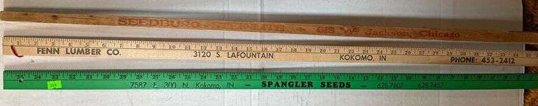 Three Measuring Yardsticks in Varied Finishes and Designs Including ...